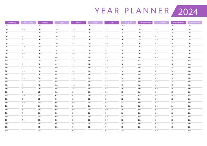 Full planner daily weekly monthly Royalty Free Vector Image