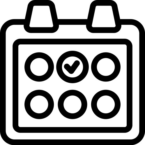 Black and white of a calendar Royalty Free Vector Image