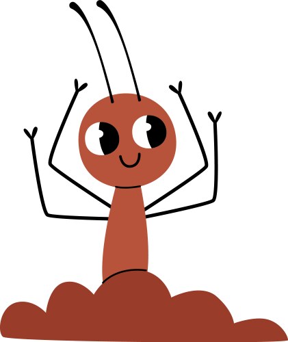 Ant insect standing Royalty Free Vector Image - VectorStock