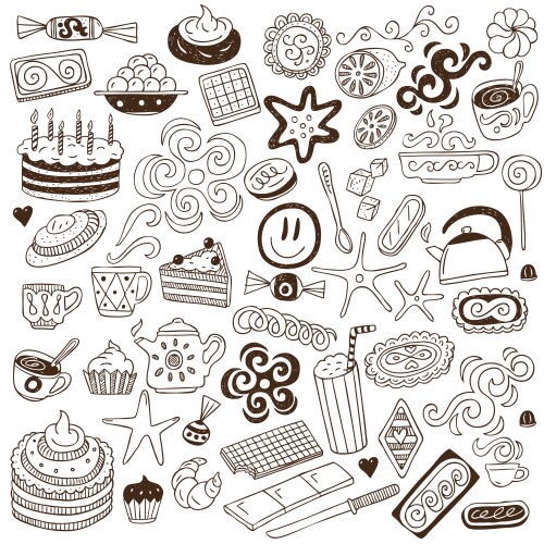 Thinking psychology - doodles set Royalty Free Vector Image