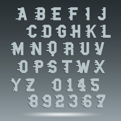 Techno font letters and numbers Royalty Free Vector Image
