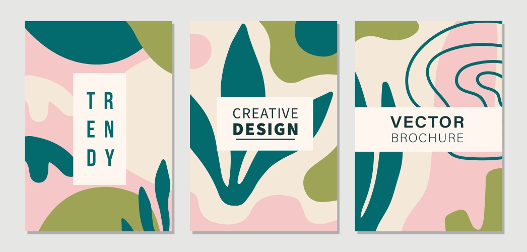 Organic shapes abstract cover design templates Vector Image