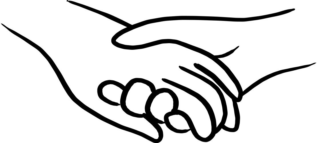Hand holding phone digital communication line art Vector Image