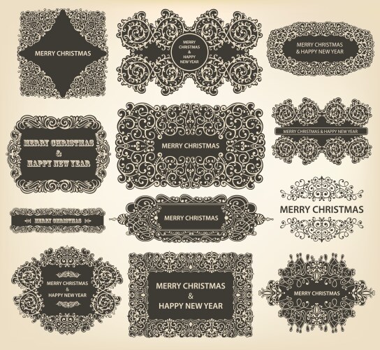 Elegant victorian letterhead flourishes Royalty Free Vector