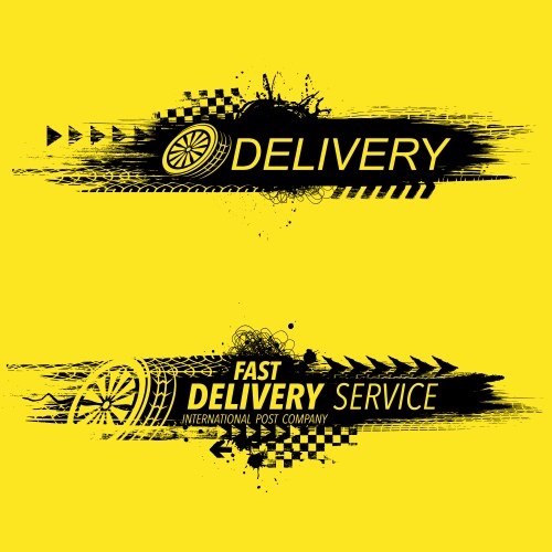 Tire track yellow background with grungy effect Vector Image