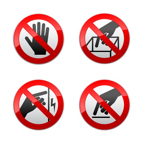 Collection of prohibition signs do not enter Vector Image
