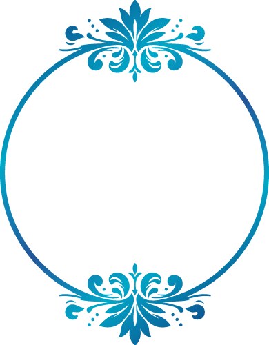 Simple blue circle floral border Royalty Free Vector Image