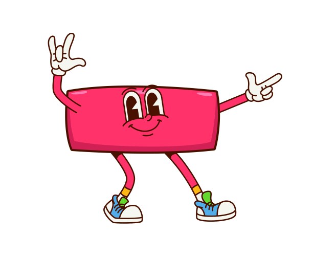 Cartoon math equal sign groovy funny character Vector Image