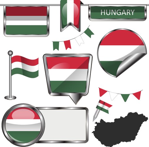 National colours of hungary Royalty Free Vector Image