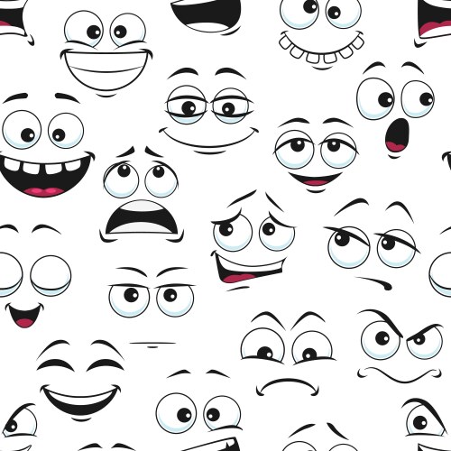 Cartoon faces funny face expressions caricature Vector Image