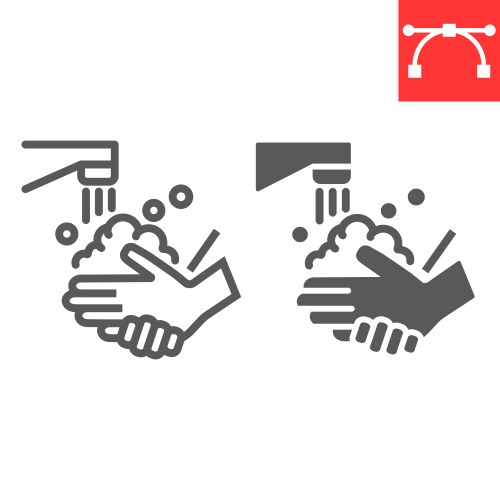 Handshake icon lined and filled style Royalty Free Vector