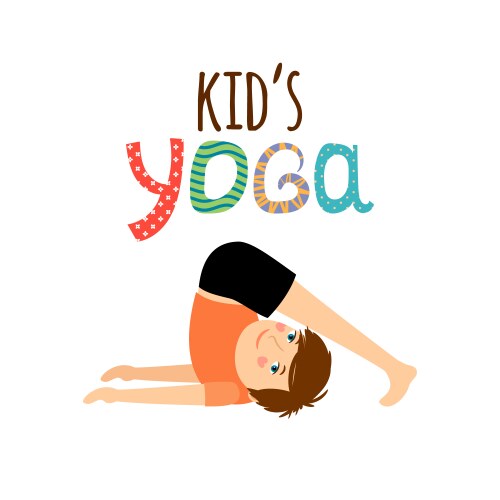 Kid yoga logo Royalty Free Vector Image - VectorStock