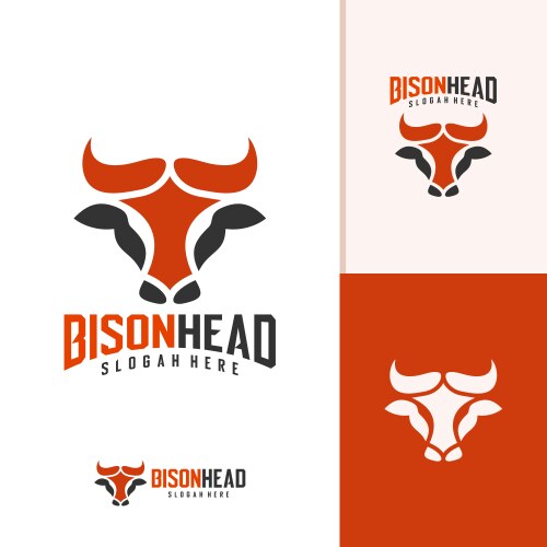 Bison logo template creative bison head logo Vector Image