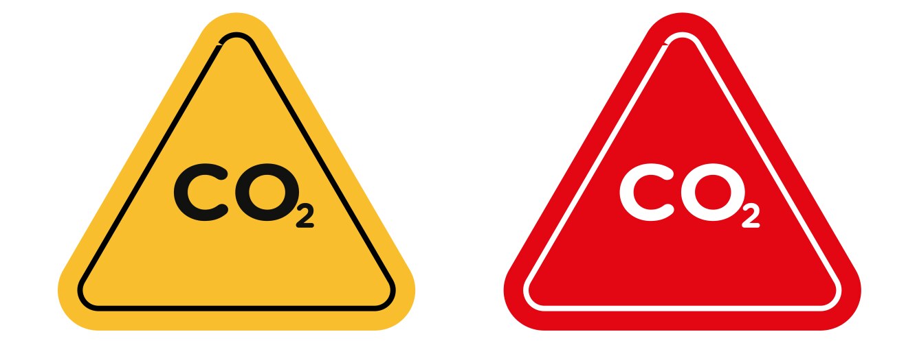Co2 triangle warning sign environmental safety Vector Image