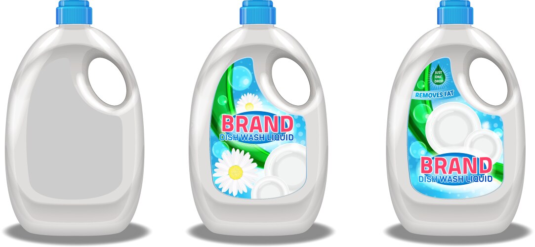 Dishwashing liquid advertising poster Royalty Free Vector