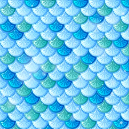 Fish scales and pearls seamless pattern mermaid Vector Image