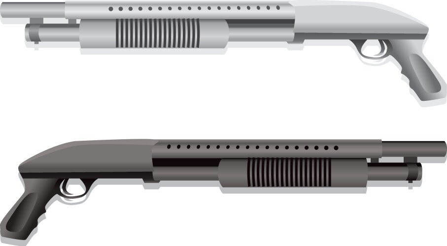 Cartoon shotguns weapon icons Royalty Free Vector Image