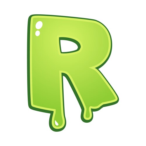 Slimy font type letter t Royalty Free Vector Image