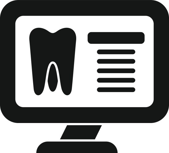 Tooth medical image icon outline scan lab Vector Image