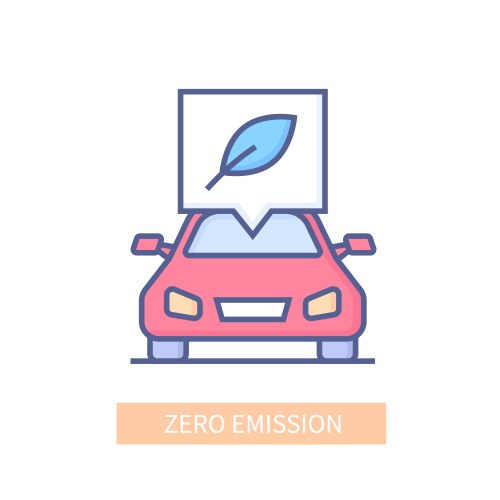 Zero emission label or sticker Royalty Free Vector Image