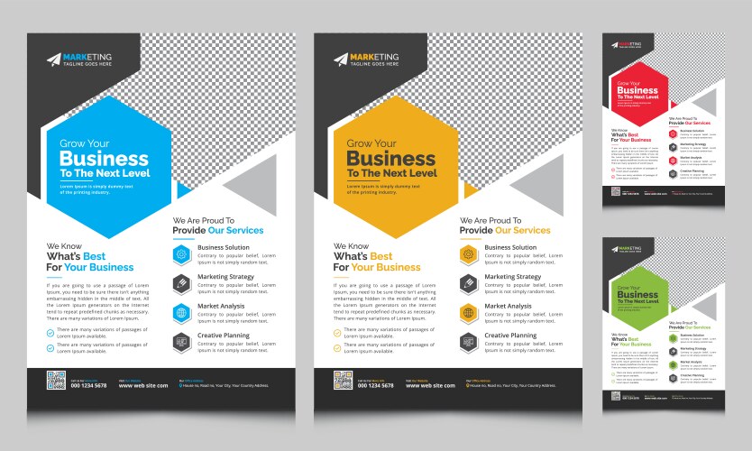 Modern corporate business dl flyer leaflet Vector Image