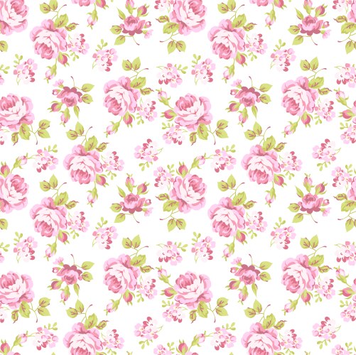 Seamless pattern with pink roses Royalty Free Vector Image