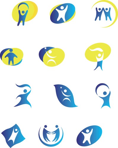 Abstract people icons Royalty Free Vector Image
