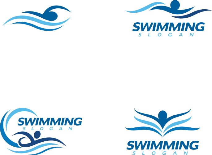 Swimming butterfly swimmer action Royalty Free Vector Image