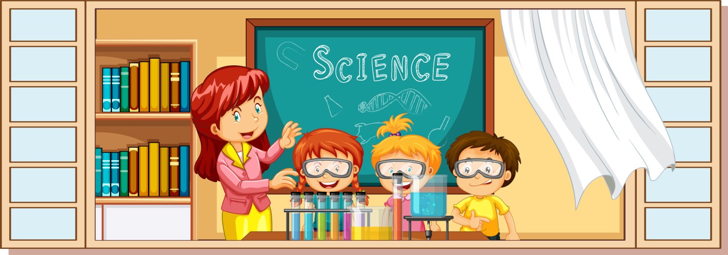 View through the window of cartoon character Vector Image