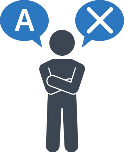 Choices decision making icon simple Royalty Free Vector