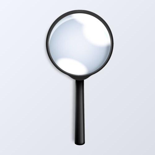 Photo-realistic 3d black magnifying glass Vector Image