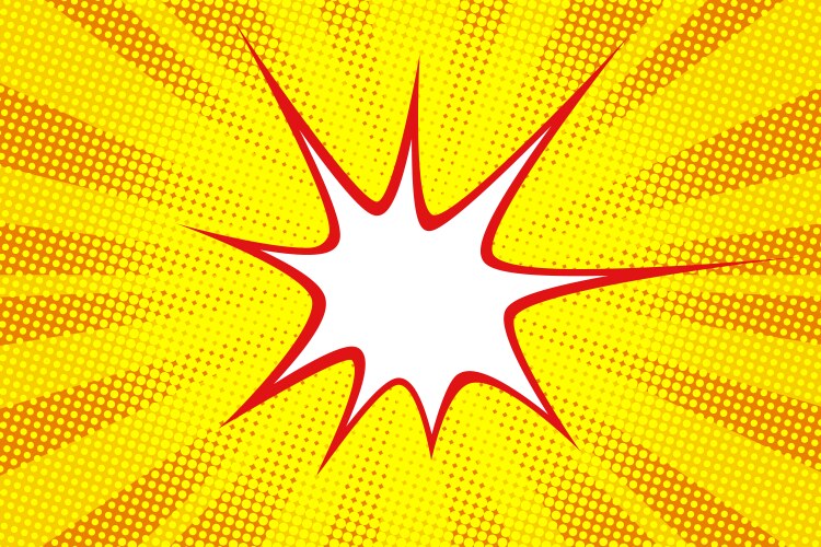 Yellow rays pop art retro comic background Vector Image