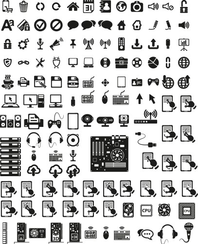 Misc icons Royalty Free Vector Image - VectorStock