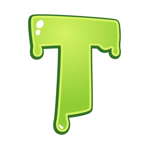 Slimy font type letter f Royalty Free Vector Image