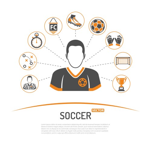 Football and soccer design elements Royalty Free Vector