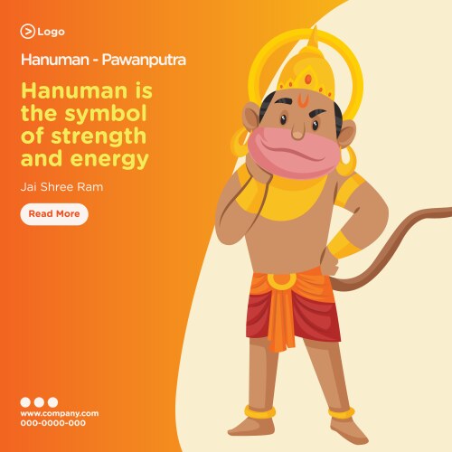 Banner design pawanputra hanuman Royalty Free Vector Image