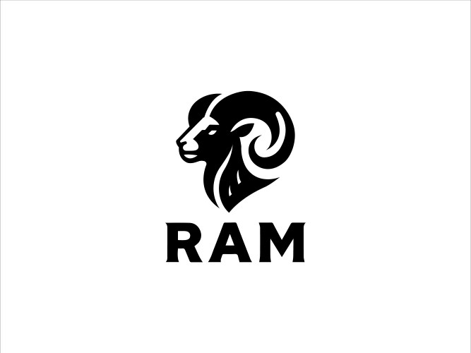 Ram logo design Royalty Free Vector Image - VectorStock