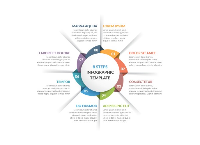 Circle infographics - eight elements Royalty Free Vector