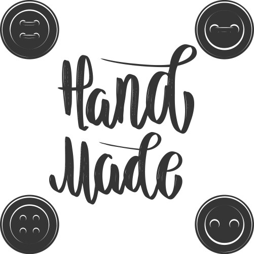 Hand made emblem template with sewing machine Vector Image