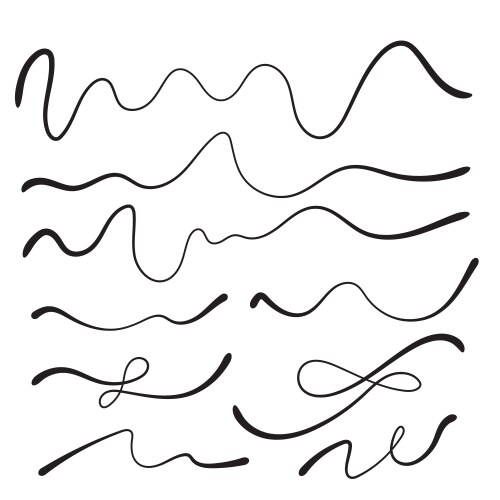Squiggle brush scribble underline marker pen Vector Image