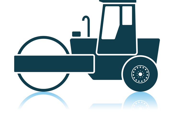 Asphalt paving machine isolated Royalty Free Vector Image