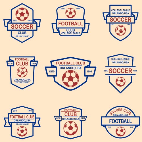 Soccer football emblem design element for logo Vector Image