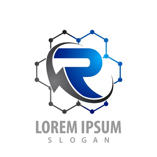 Logo concept design abstract digital technology Vector Image