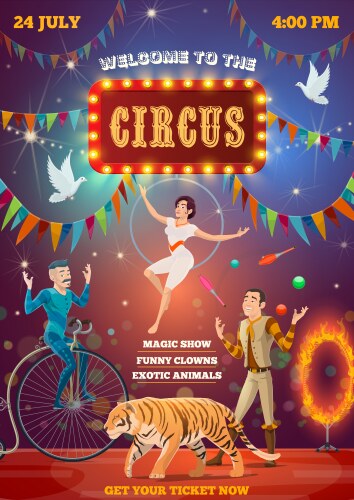 Circus advertising poster Royalty Free Vector Image