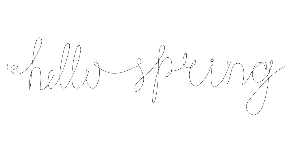 One line drawing typography quote hello spring Vector Image