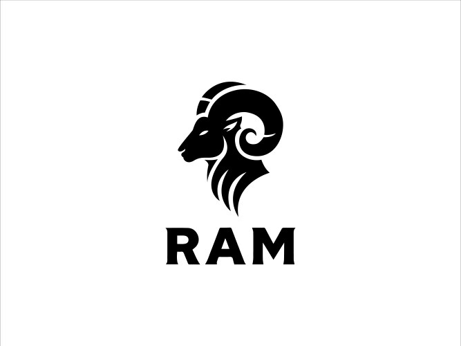 Ram logo design Royalty Free Vector Image - VectorStock