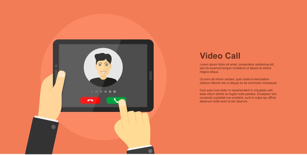 Video call banner online talking with girl Vector Image