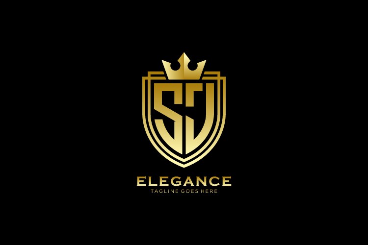 Sj letter initial luxurious brand logo template Vector Image