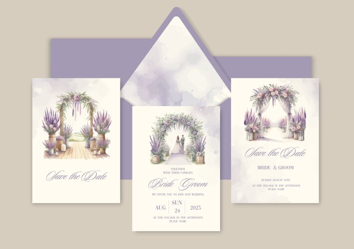 Luxury arch wedding invitation card background Vector Image