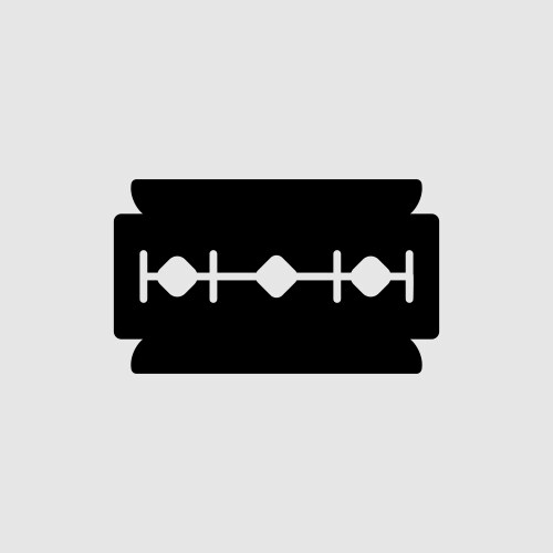 Razor blade silhouette on a white isolated Vector Image